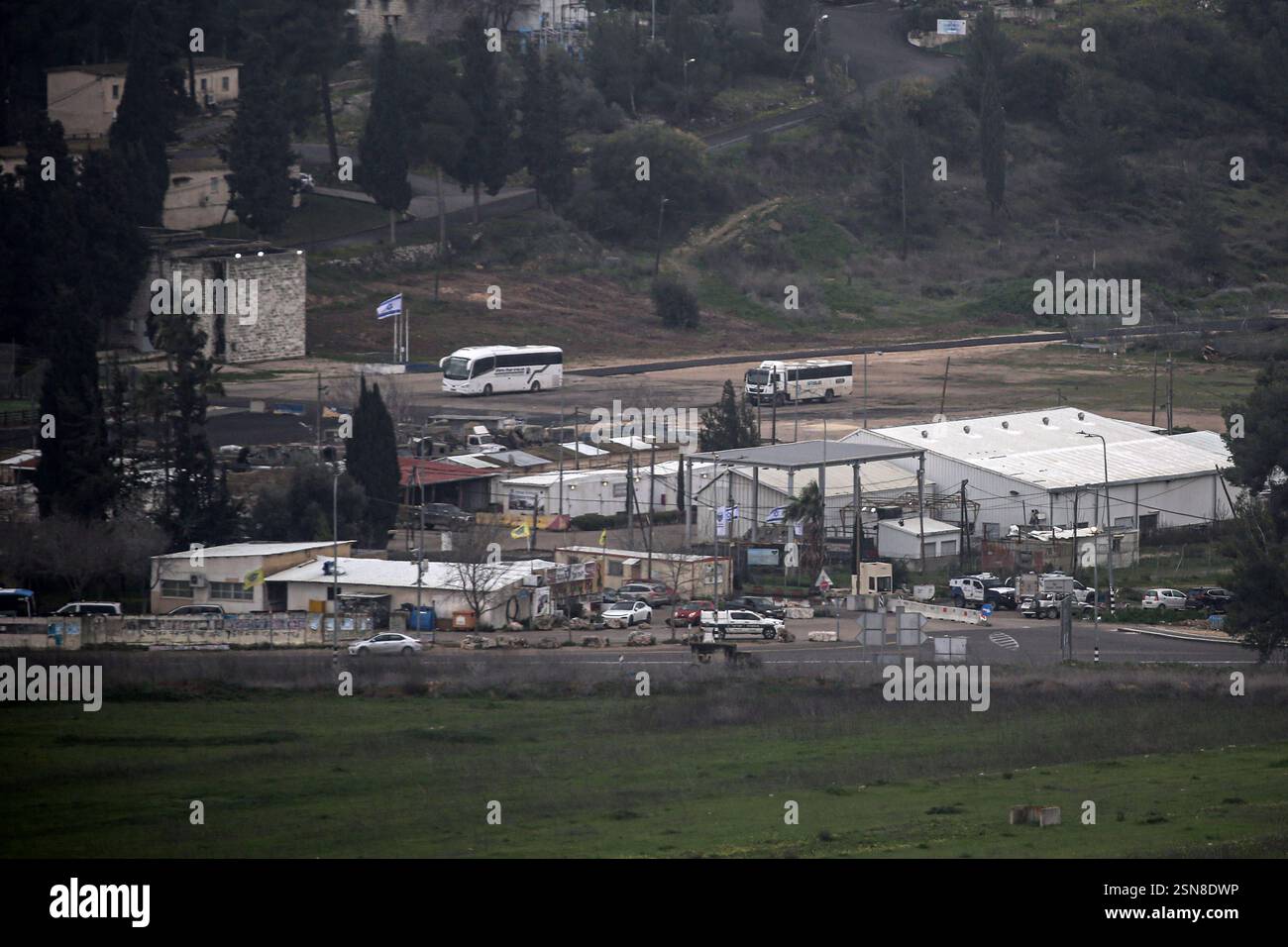 View of the Israeli Hawara camp. After a Palestinian tried to run over ...
