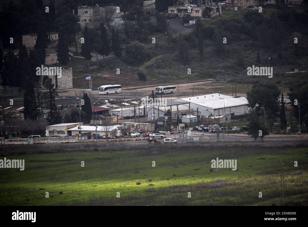View of the Israeli Hawara camp. After a Palestinian tried to run over ...