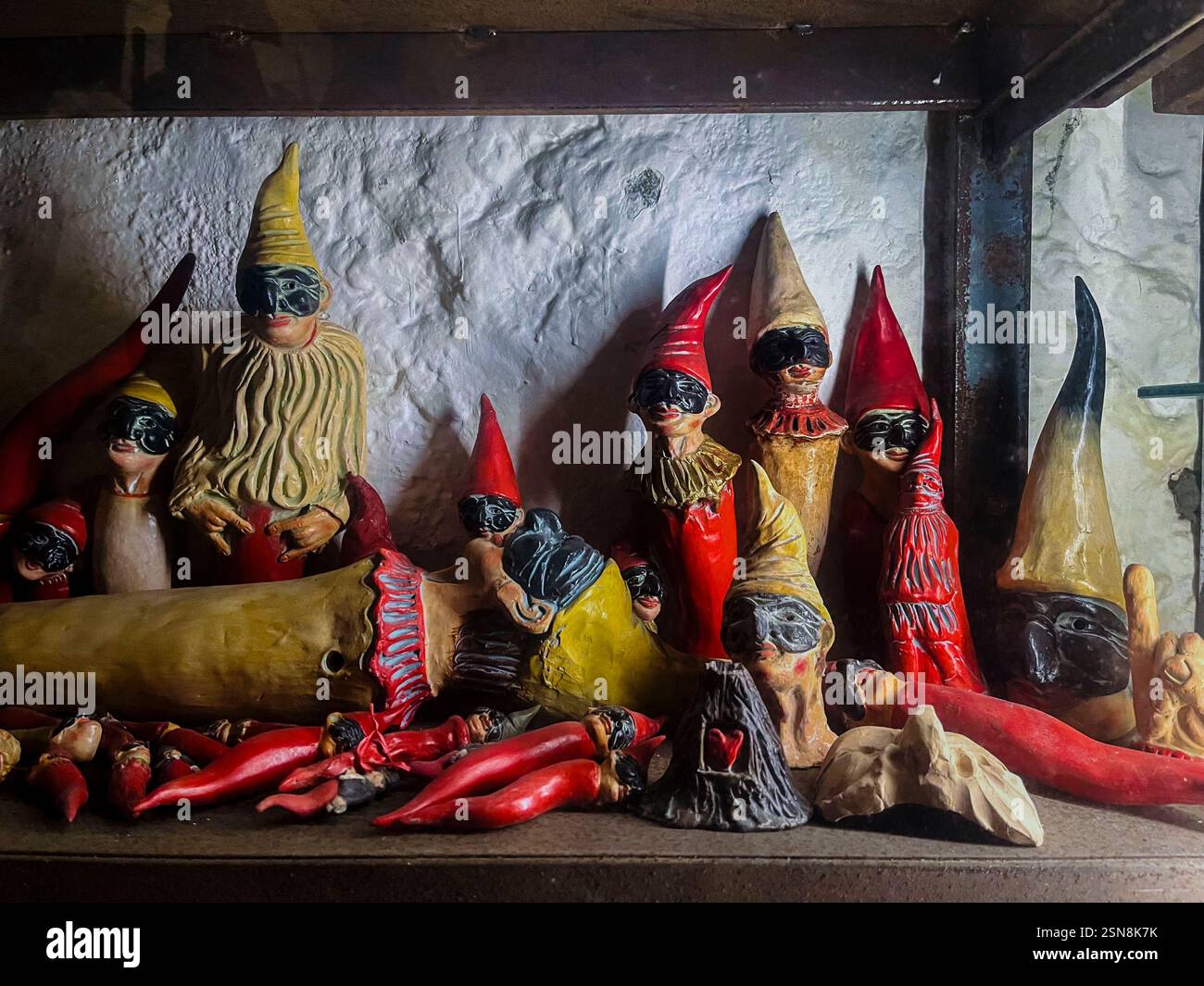 Some auspicious Neapolitan horns are displayed inside Italian sculptor ...