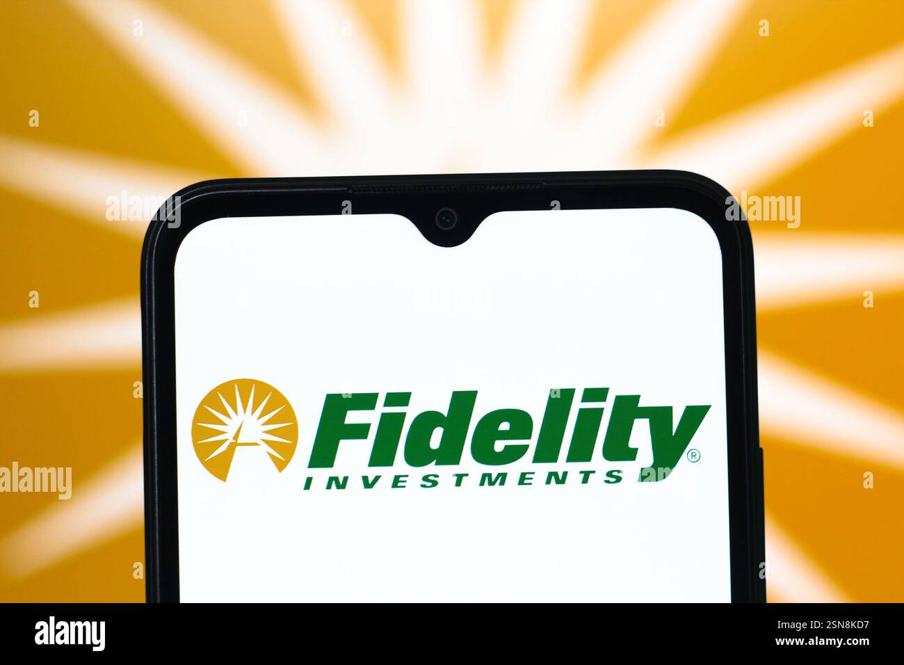 In this photo illustration, the Fidelity Investments logo is seen ...