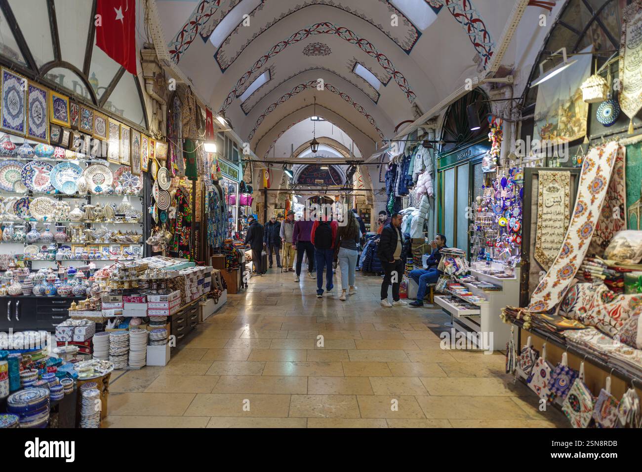 Interior of the famous Grand Bazaar in Istanbul Stock Photo - Alamy