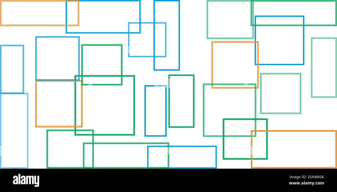 Simple Overlapping Rectangular Frames of Various Sizes, Colored in ...
