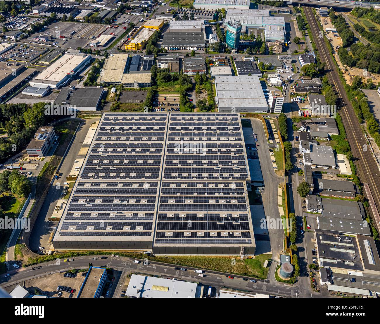 Aerial view, new building Avery Dennison Materials GmbH print image ...