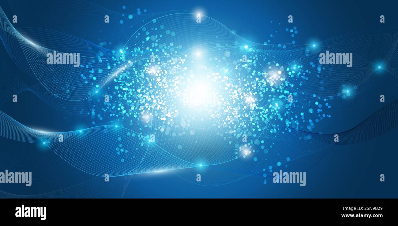 Abstract Blue Minimal Style Futuristic Cloud Computing Global Network Structure And