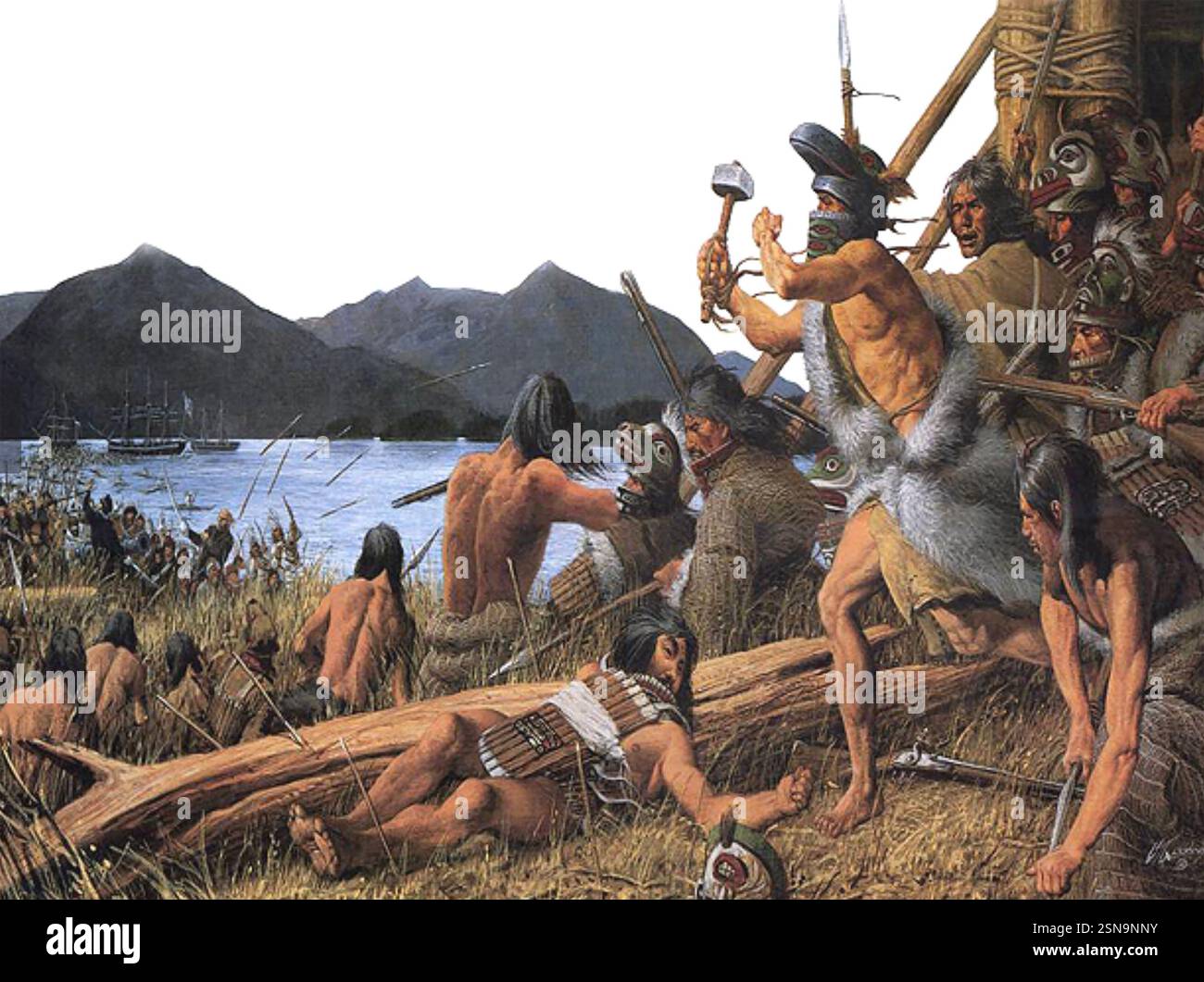 ALASKA The Battle of Sitka 1804 by louis Glanzman Stock Photo - Alamy