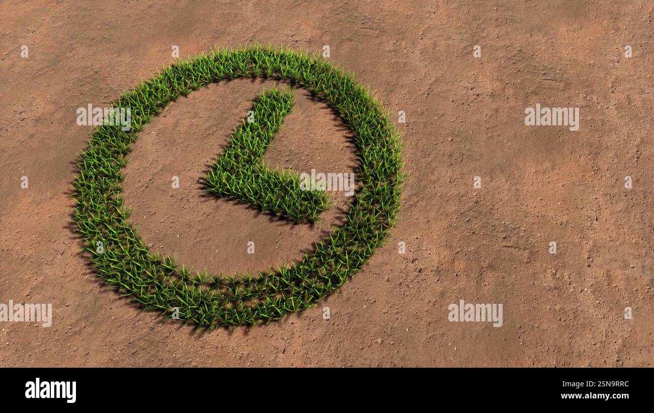 Concept or conceptual green summer lawn grass symbol shape on brown ...