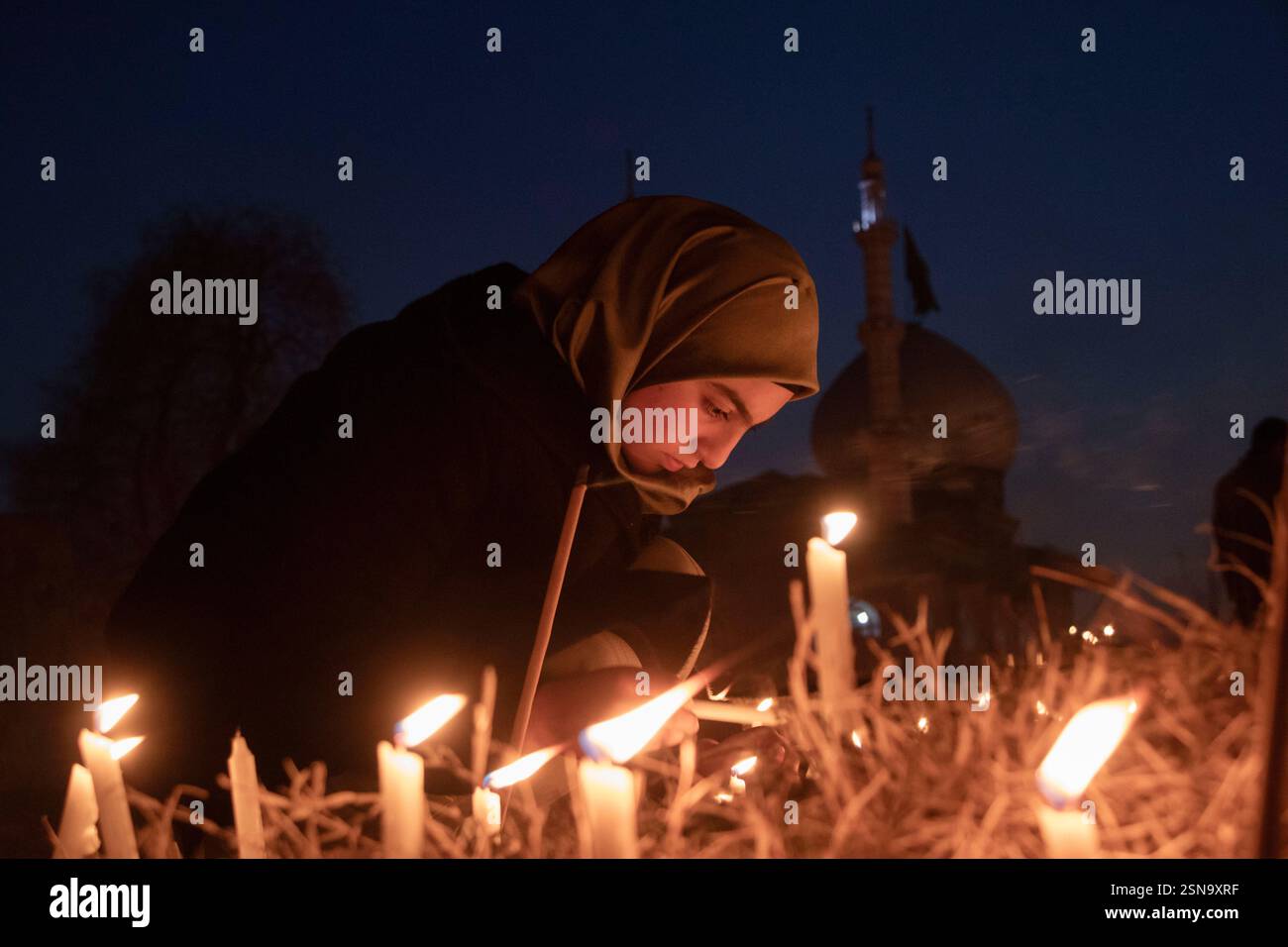 Srinagar, Jammu And Kashmir, India. 13th Feb, 2025. A Shia Muslim girl ...