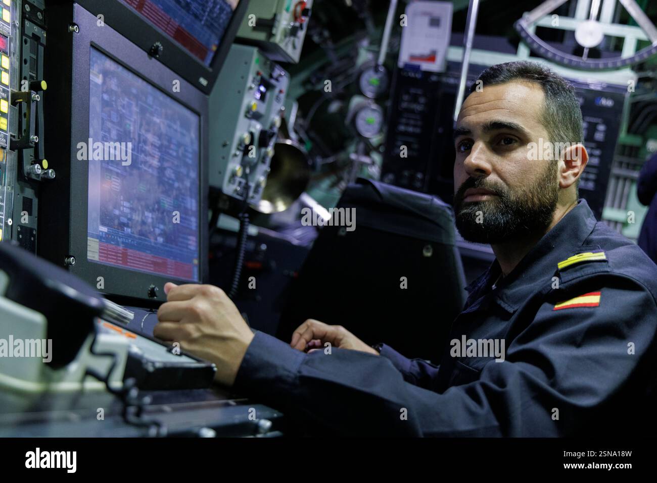 Second lieutenant of navy, Commander at the controls of the submarine S ...