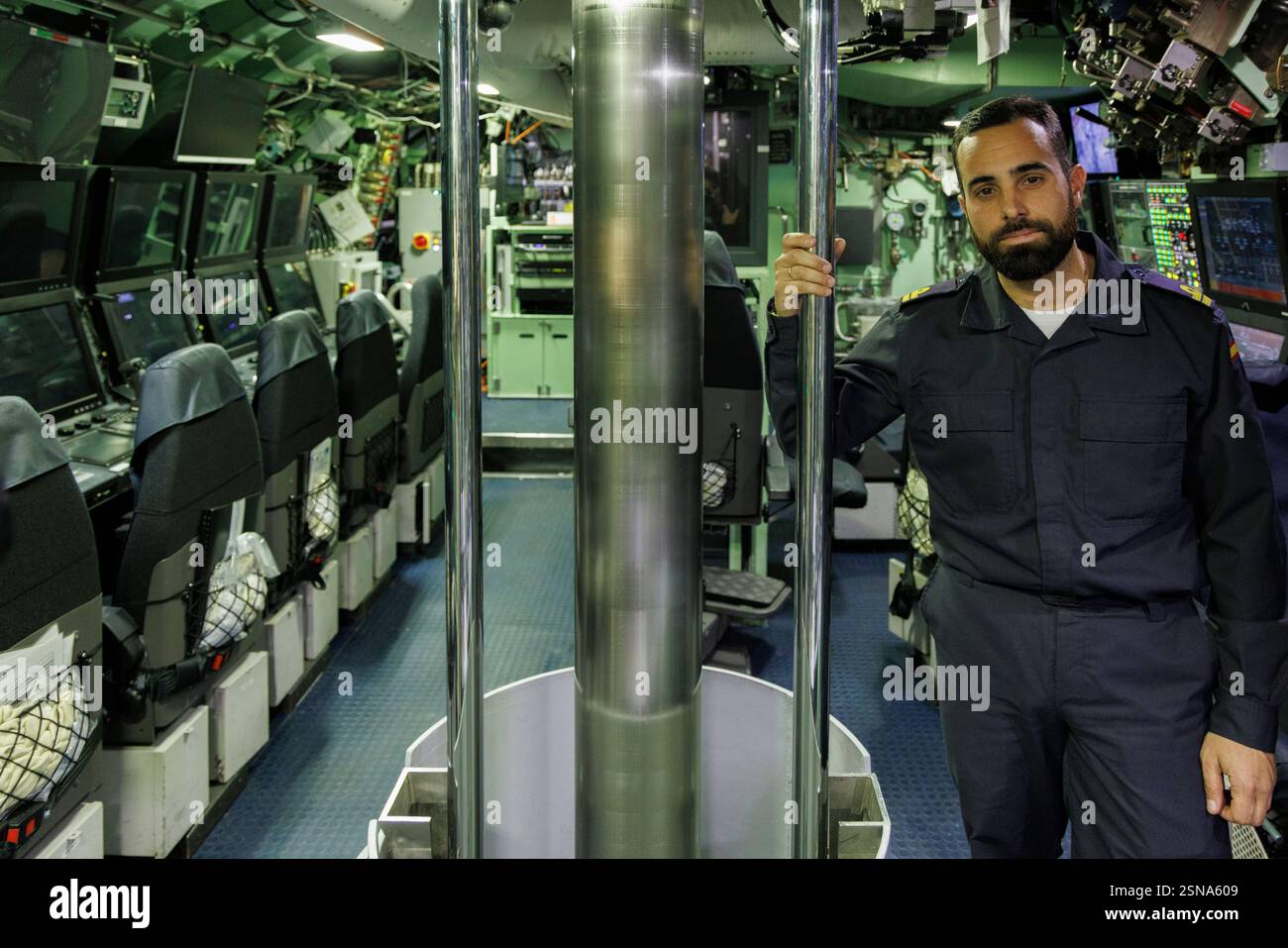 Second lieutenant of navy, Commander at the controls of the submarine S ...