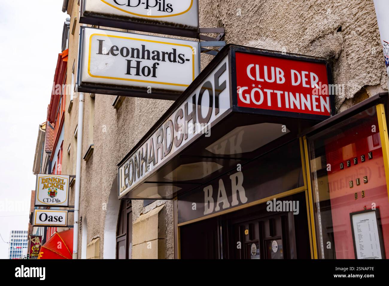 Leonhardsviertel Stuttgart. Rotlichtviertel in der Stuttgarter Altstadt ...