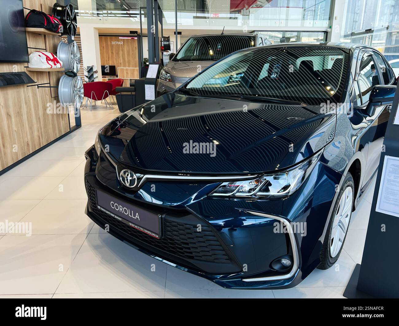 Lviv, Ukraine - February 12, 2025: Pictured in a polished showroom, a ...