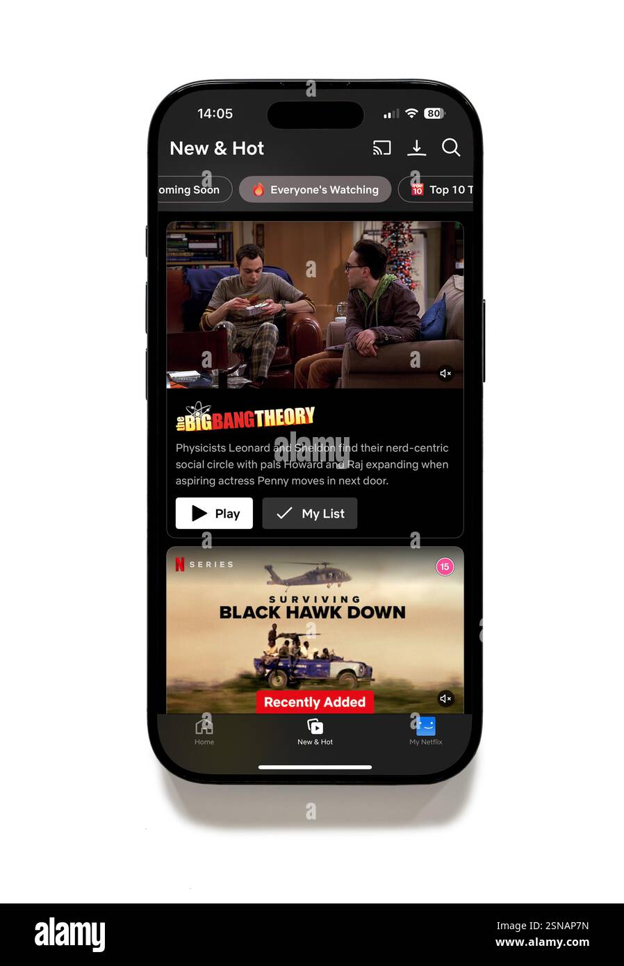 The Big Bang Theory on the Netflix app on an iPhone 16 Plus Stock Photo - Alamy