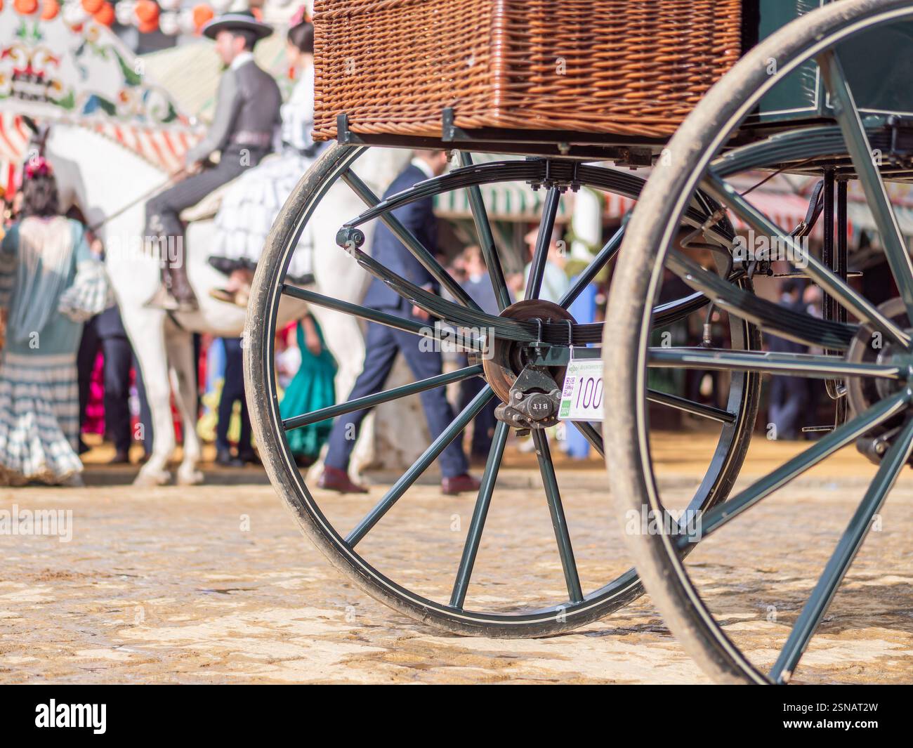 Traditional fair scene with carriage wheel Stock Photo - Alamy
