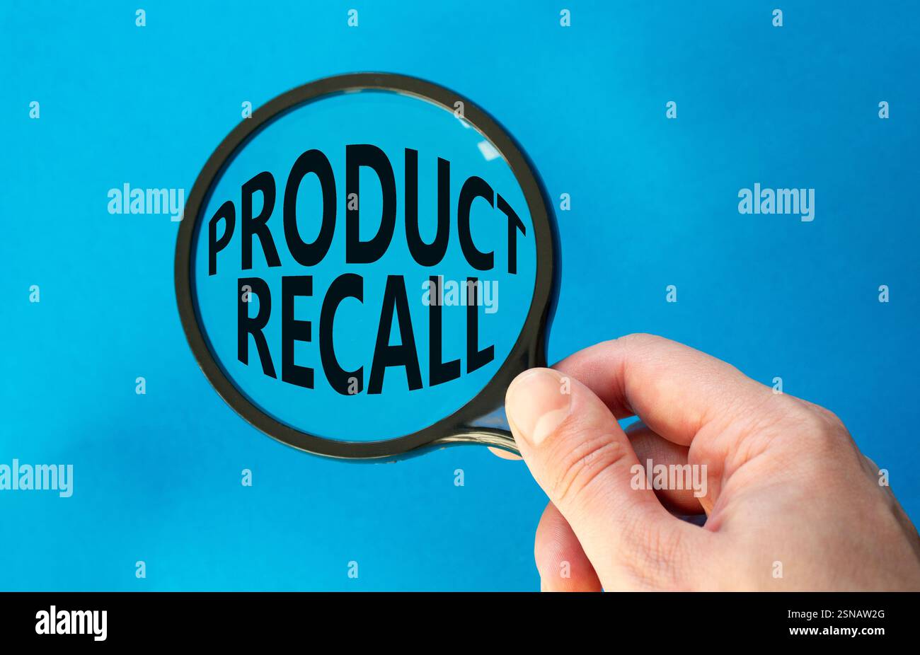 Product recall symbol. Concept words Product recall on magnifying glass ...