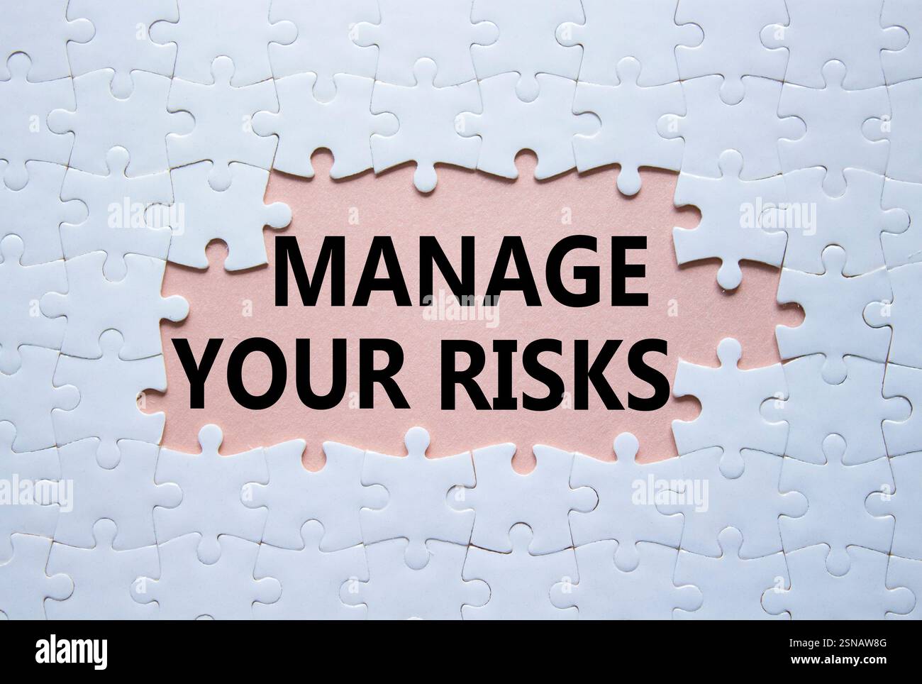 Risks symbol. Concept words Manage your Risks on white puzzle ...
