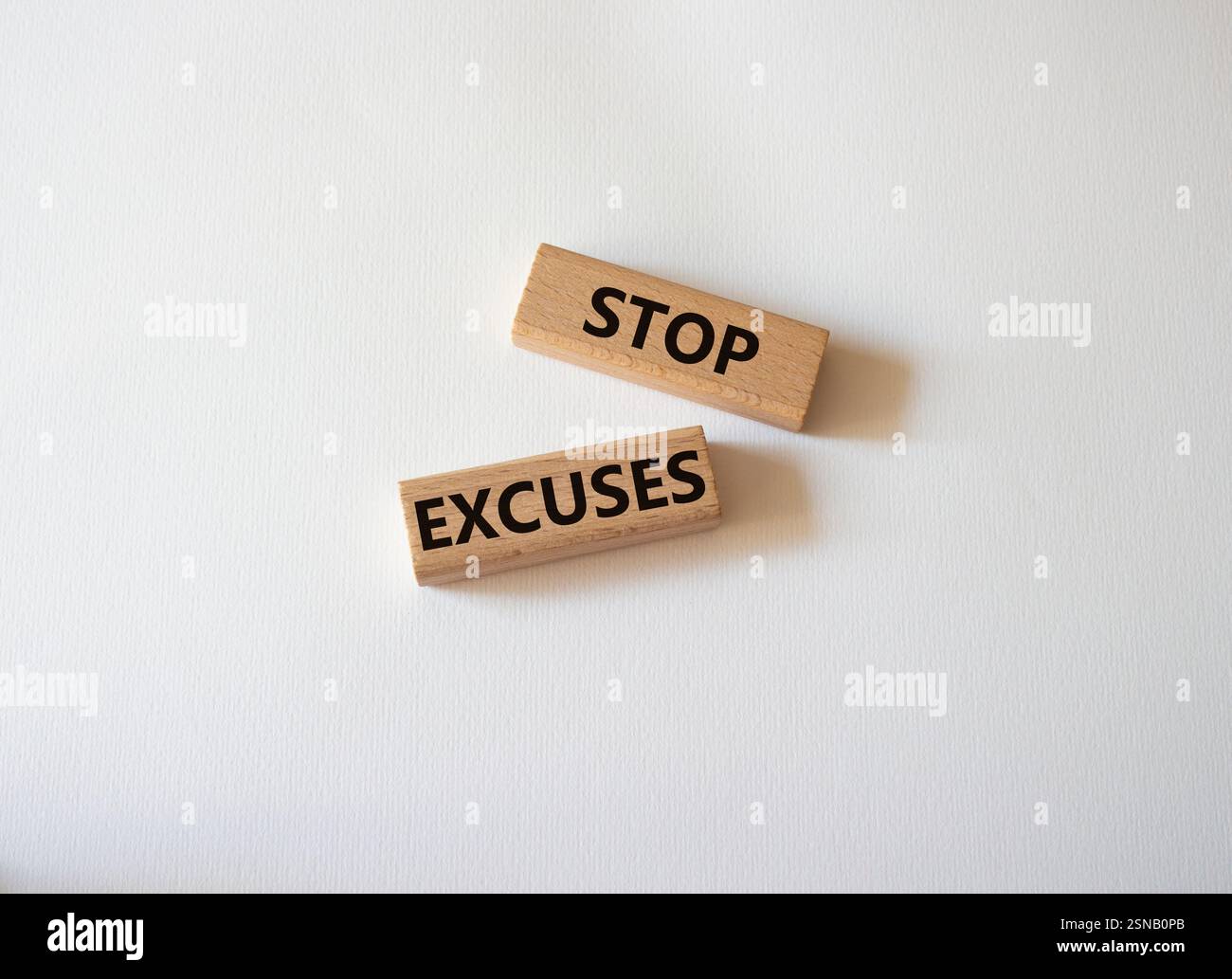 Stop excuses symbol. Concept words Stop excuses on wooden blocks ...