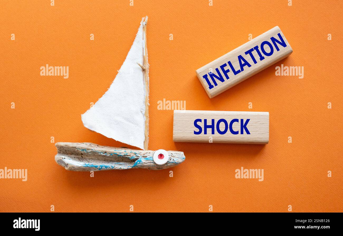 Inflation Shock symbol. Wooden blocks with words Inflation Shock ...