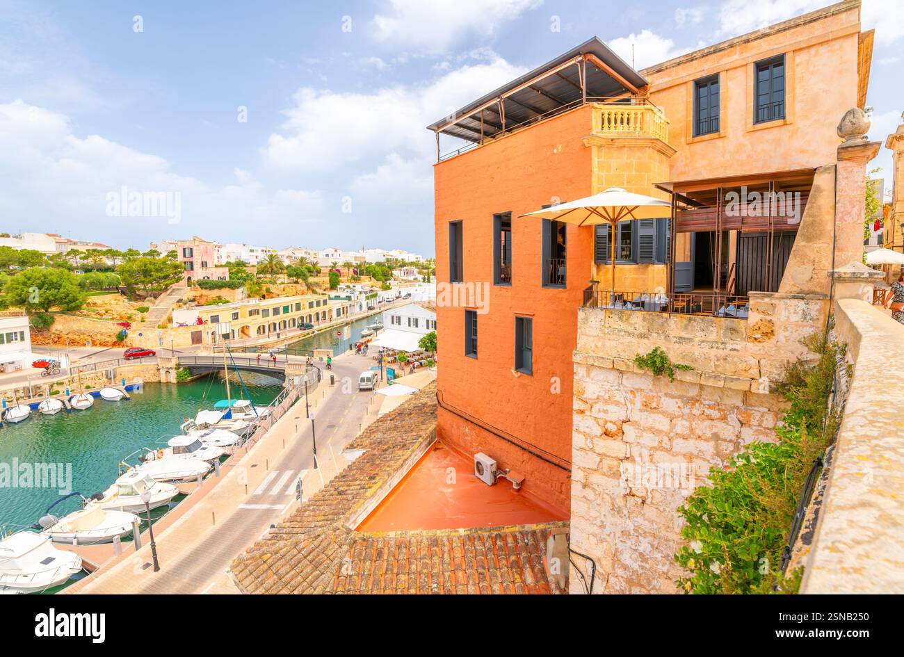 Historic and colorful buildings overlook the Mediterranean Port of ...