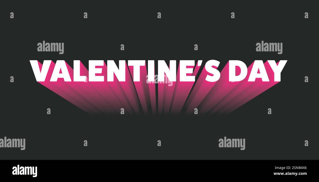 Dark Colorful Bold Big 3D Valentine's Day Typography or Banner Design ...