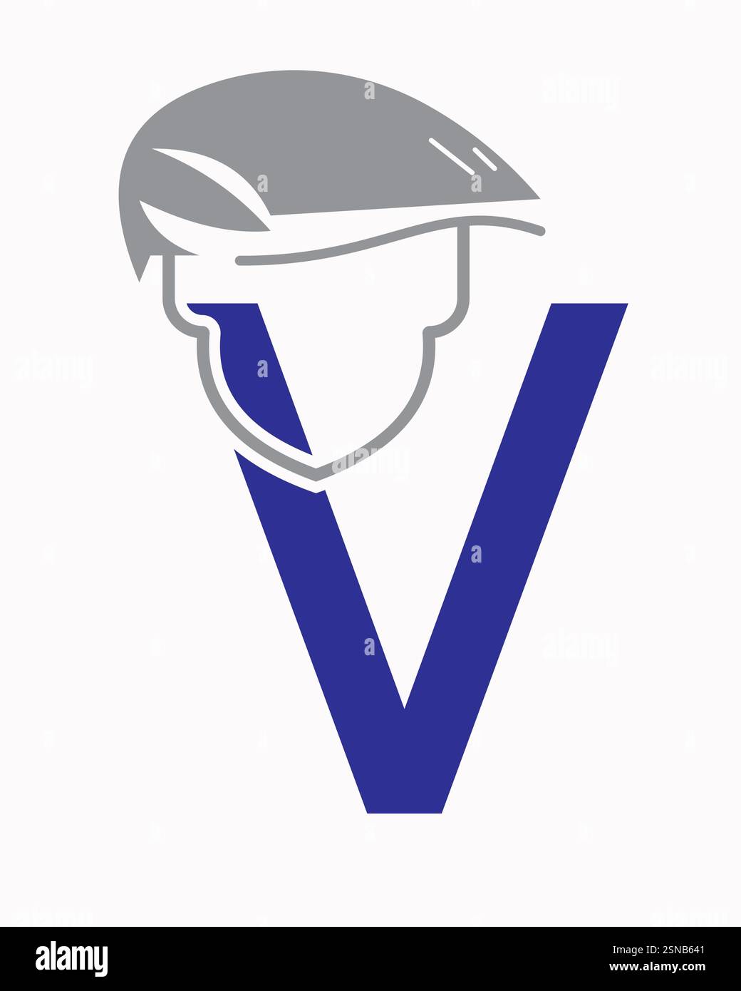 Initial Letter V Labour Day Logo Concept With Safety Helmet Symbol ...