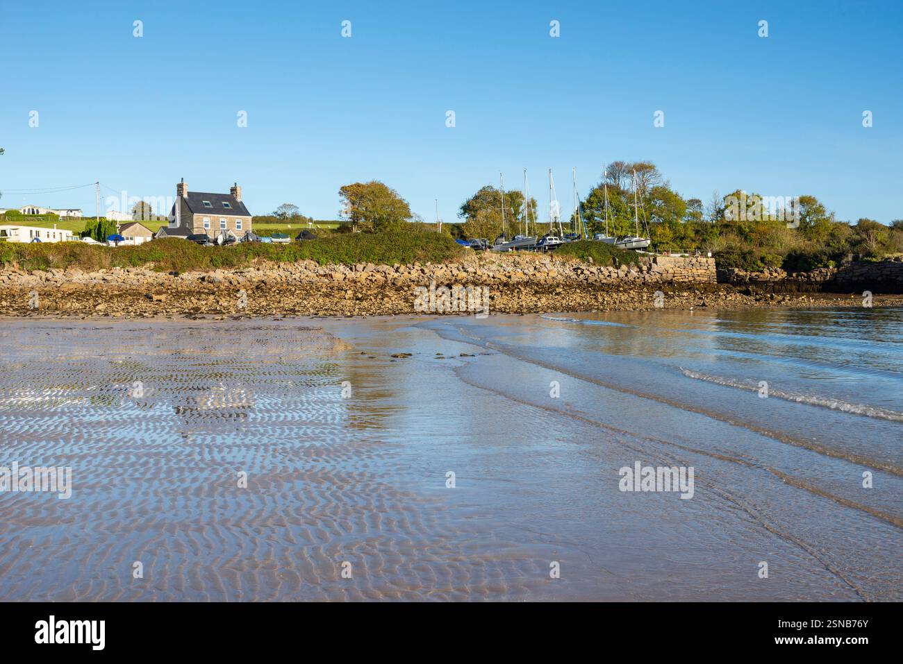 Traeth Bychan on the east coast of Anglesey in North Wales Stock Photo ...