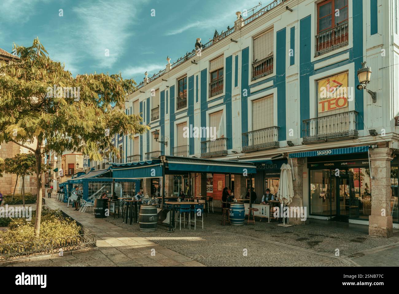 The 18th century Plaza de España, its arcades supporting the ...