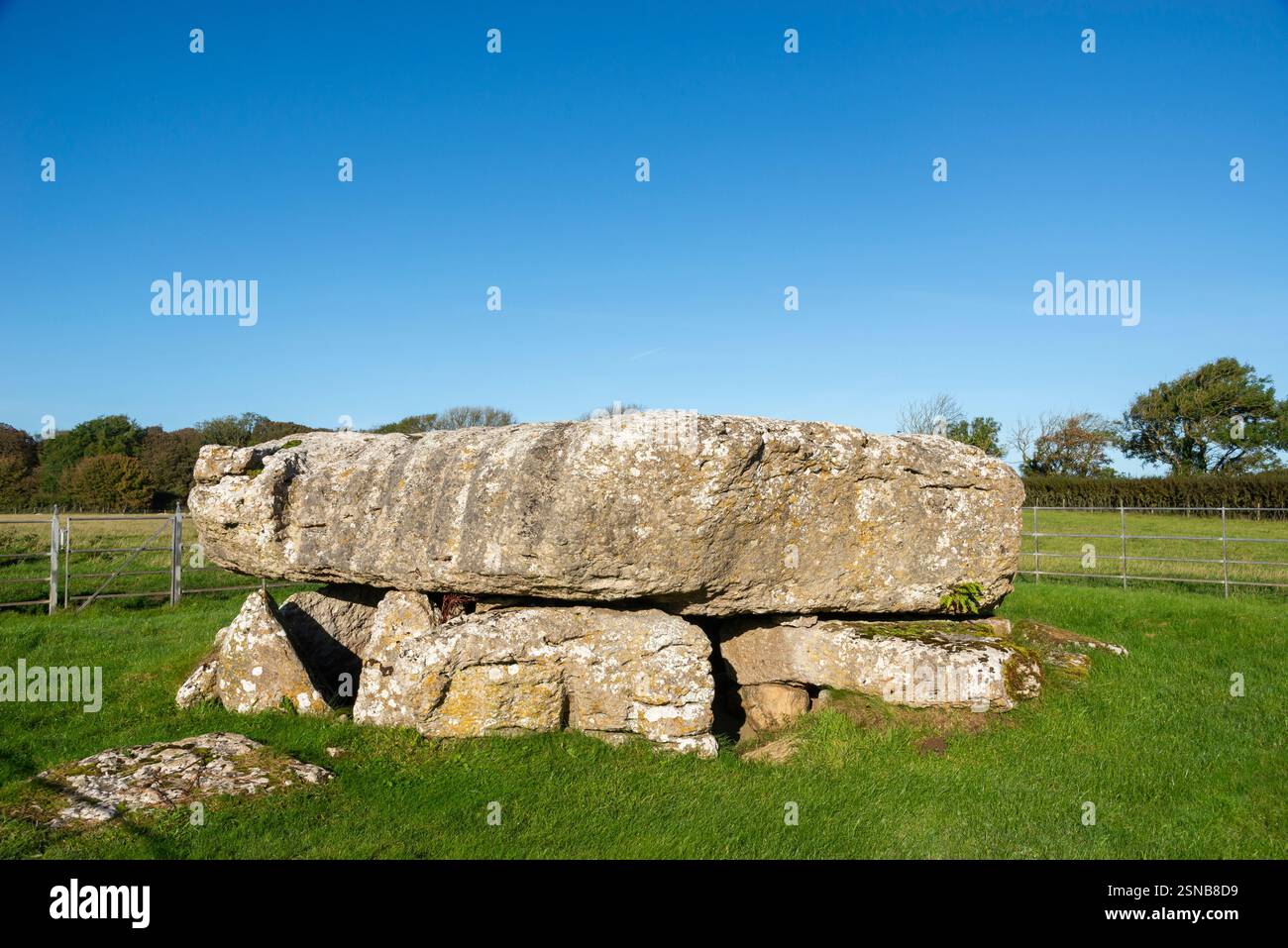 Lligwy burial chamber near Moelfre on Anglesey, in North Wales Stock ...