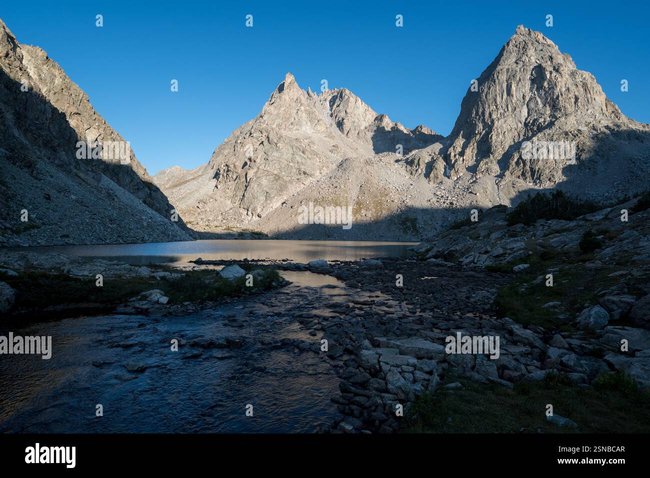 Outlet of Peak Lake, Bridger Wilderness, Wind River Range, Wyoming ...