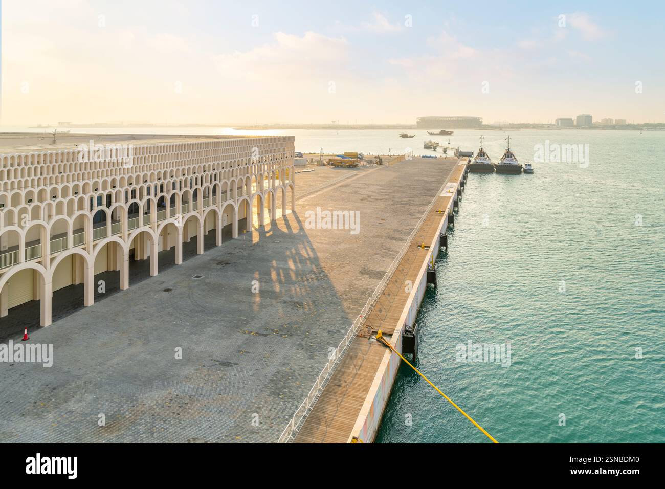 The city skyline of the West Bay district of Doha, Qatar, seen from the ...