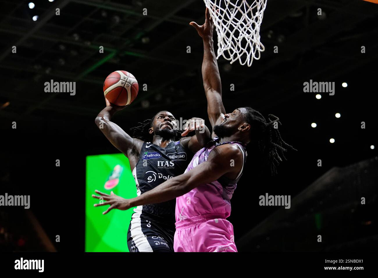 Torino, Italia. 13th Feb, 2025. Dolomiti Energia Aquila Basket Trento ...