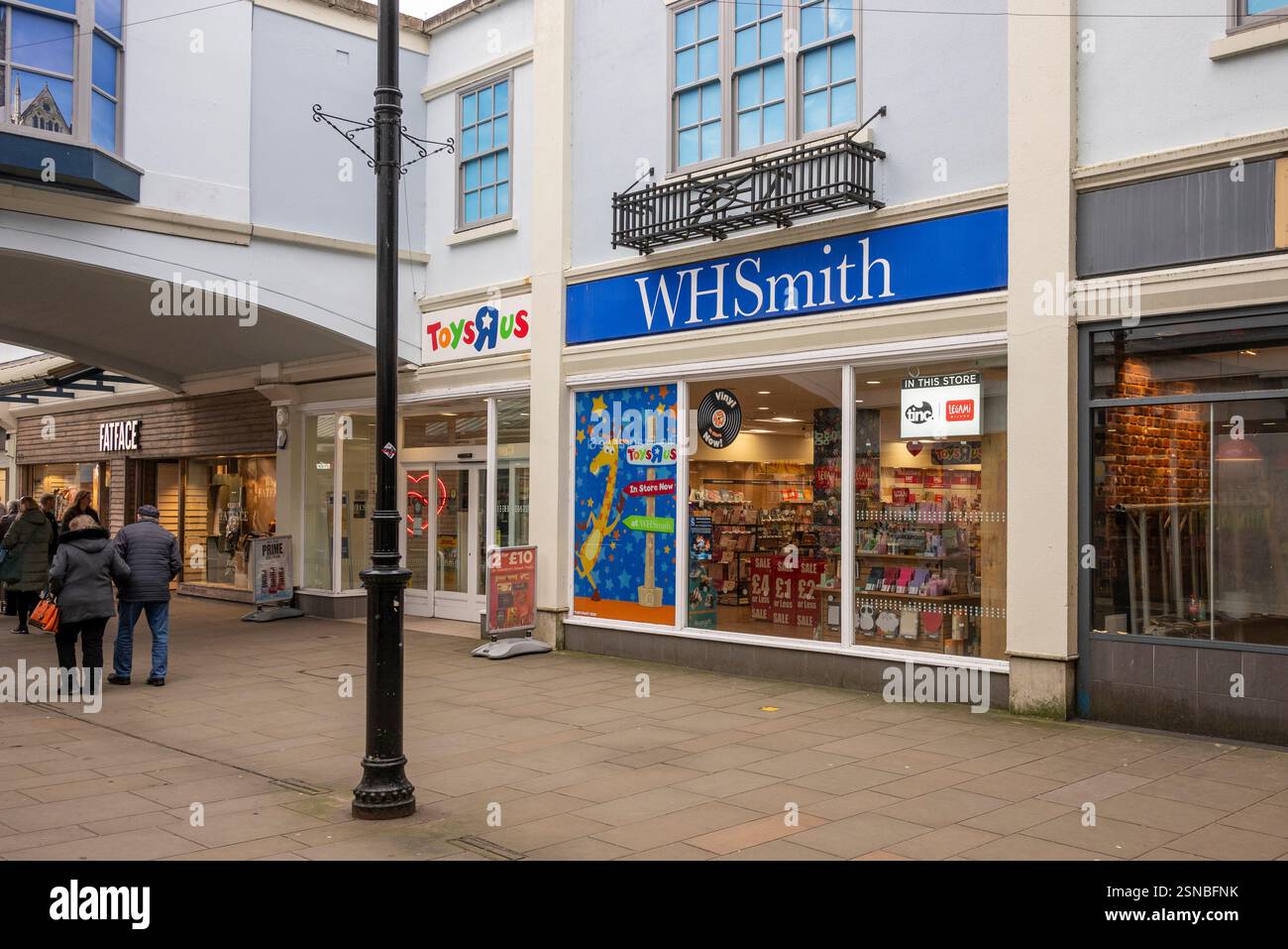 A branch of WH Smith in a parade of shops, Old George Mall, Salisbury ...