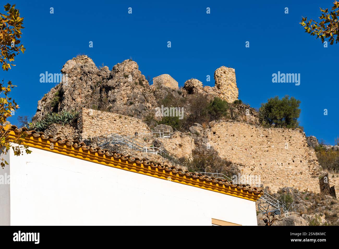 The medieval Zahara de la Sierra Castle seen from the White Village of ...