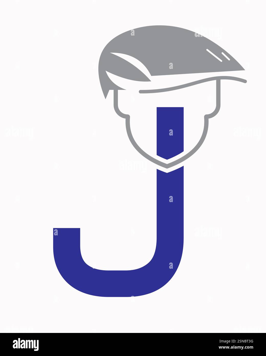 Initial Letter J Labour Day Logo Concept With Safety Helmet Symbol ...