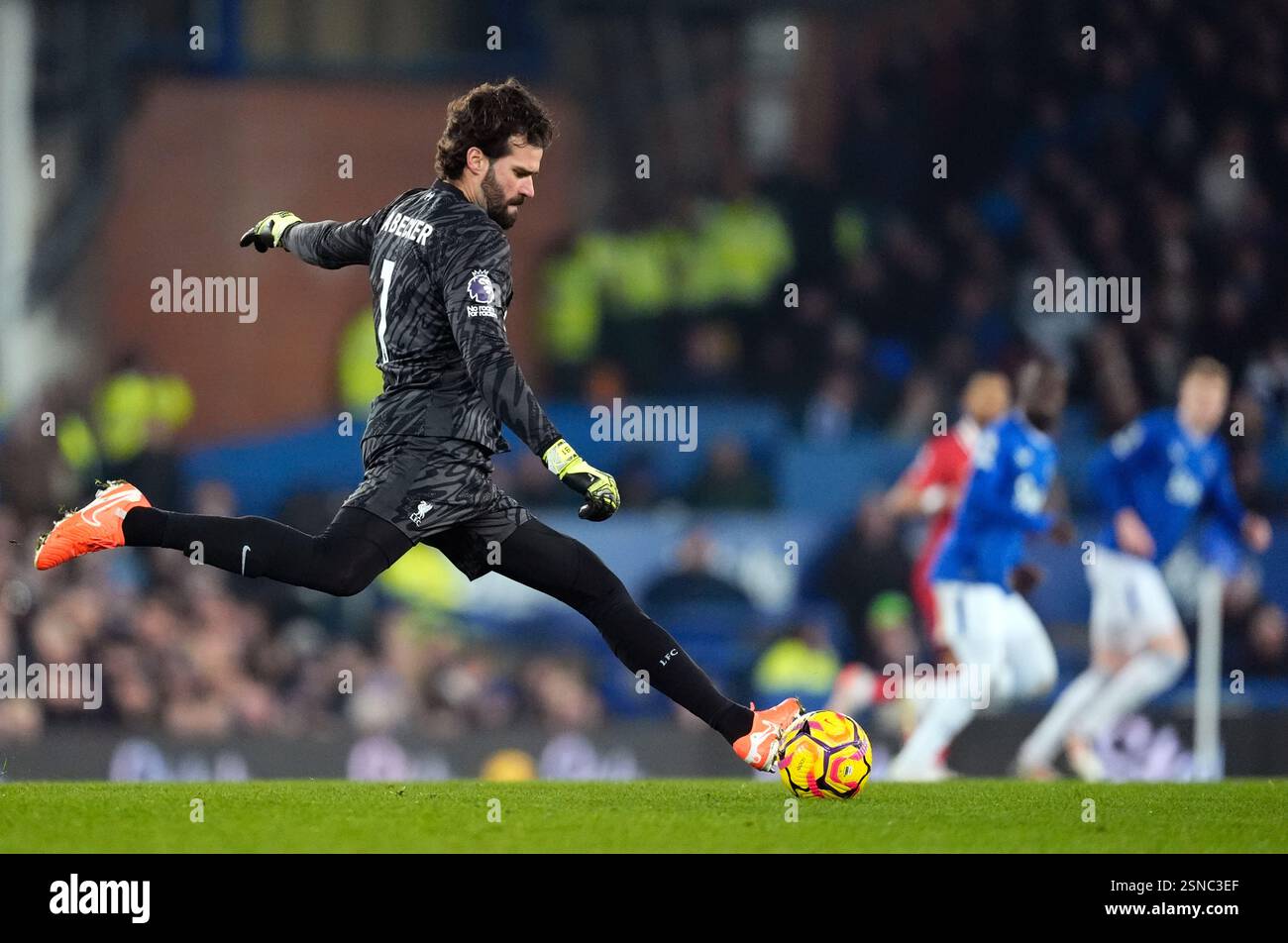 Liverpool goalkeeper Alisson Becker during the Premier League match at ...