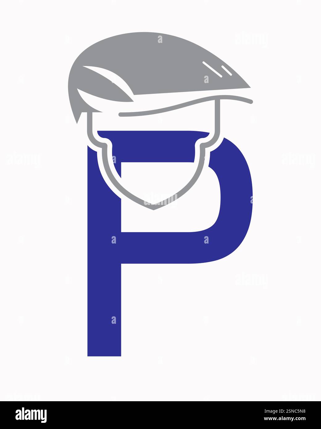 Initial Letter P Labour Day Logo Concept With Safety Helmet Symbol ...