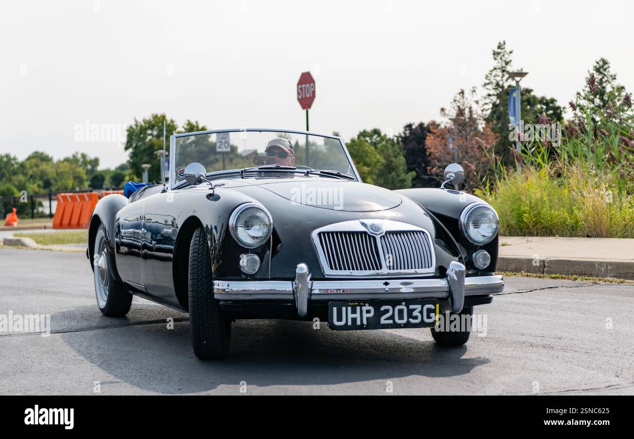 Chicago, Illinois, USA - September 08, 2024: MG MGA retro sportscar ...