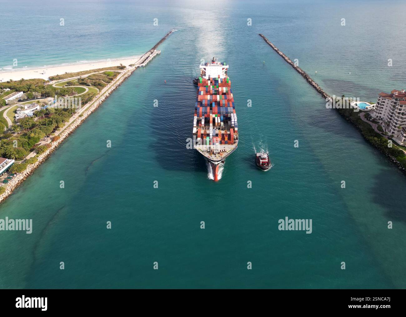 Cargo ship vessel leaving port. Container ship. Export and import ...