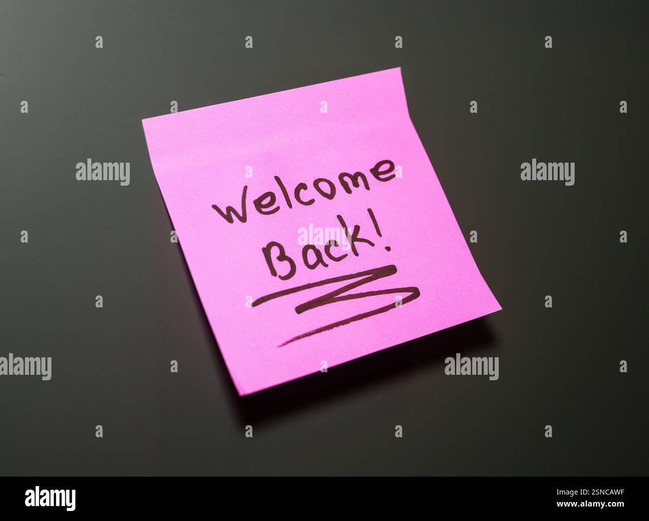 Colorful sticky note displays a cheerful welcome back message for ...
