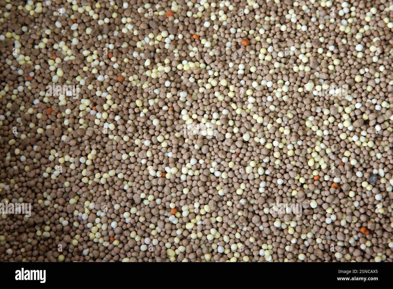 Close up. At a distribution and storage centre for fertilizers ...