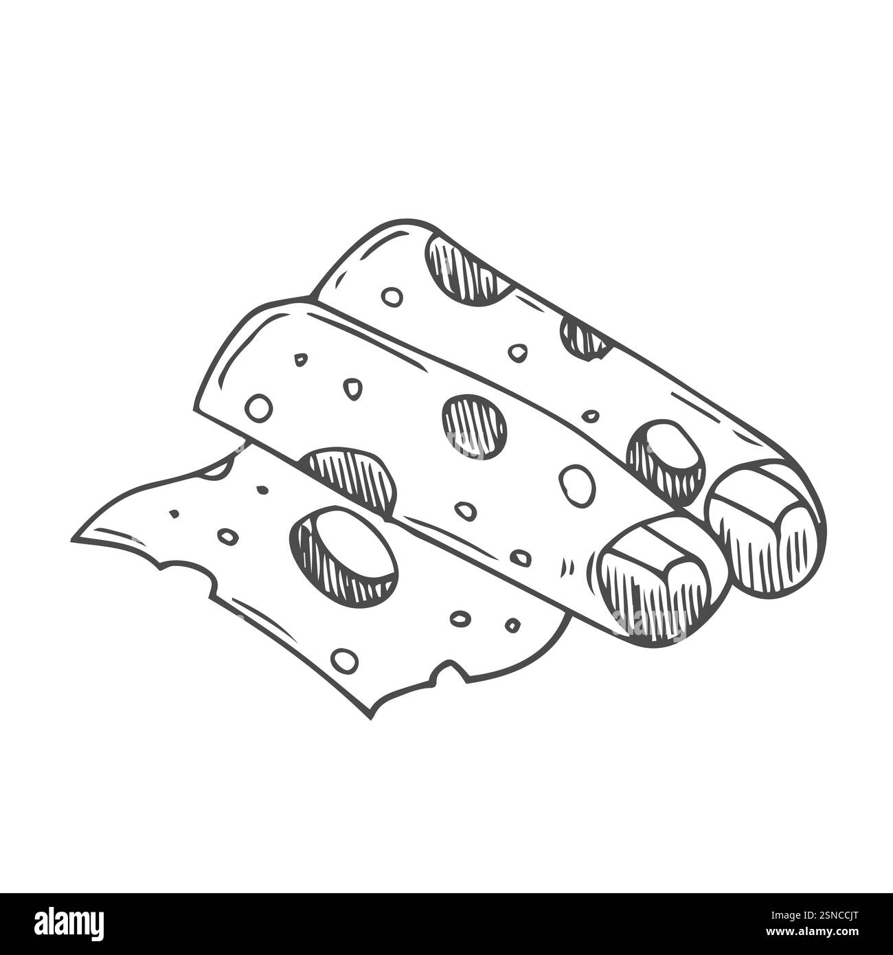Cheese slices illustration, drawing, engraving ink line art Stock ...