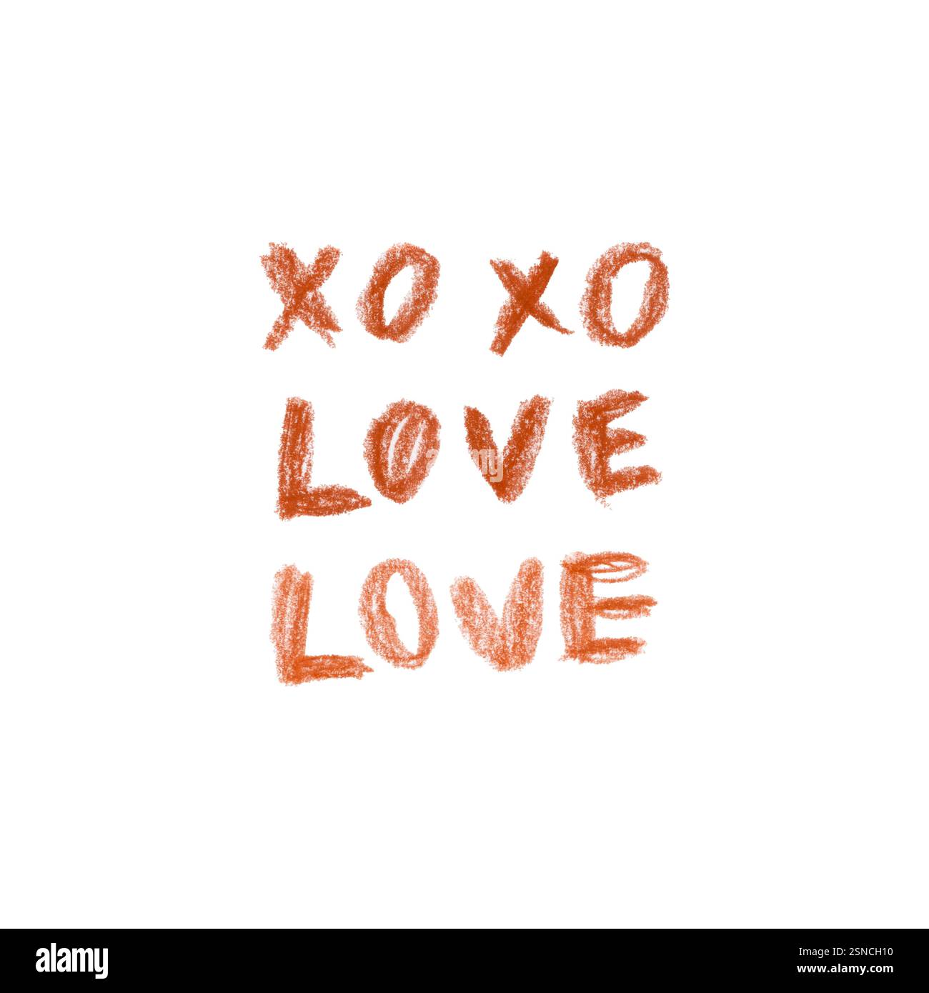 Set of love xo calligraphy phrases drawn with red crayons. Romantic ...