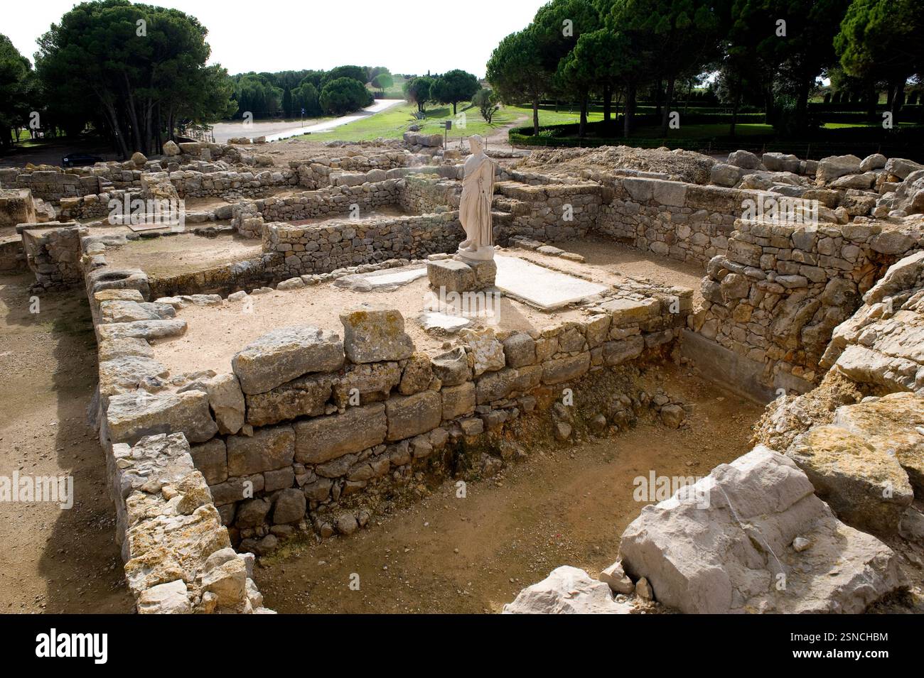 Empúries (Ampurias), greek city. Reproduction of the statue of ...
