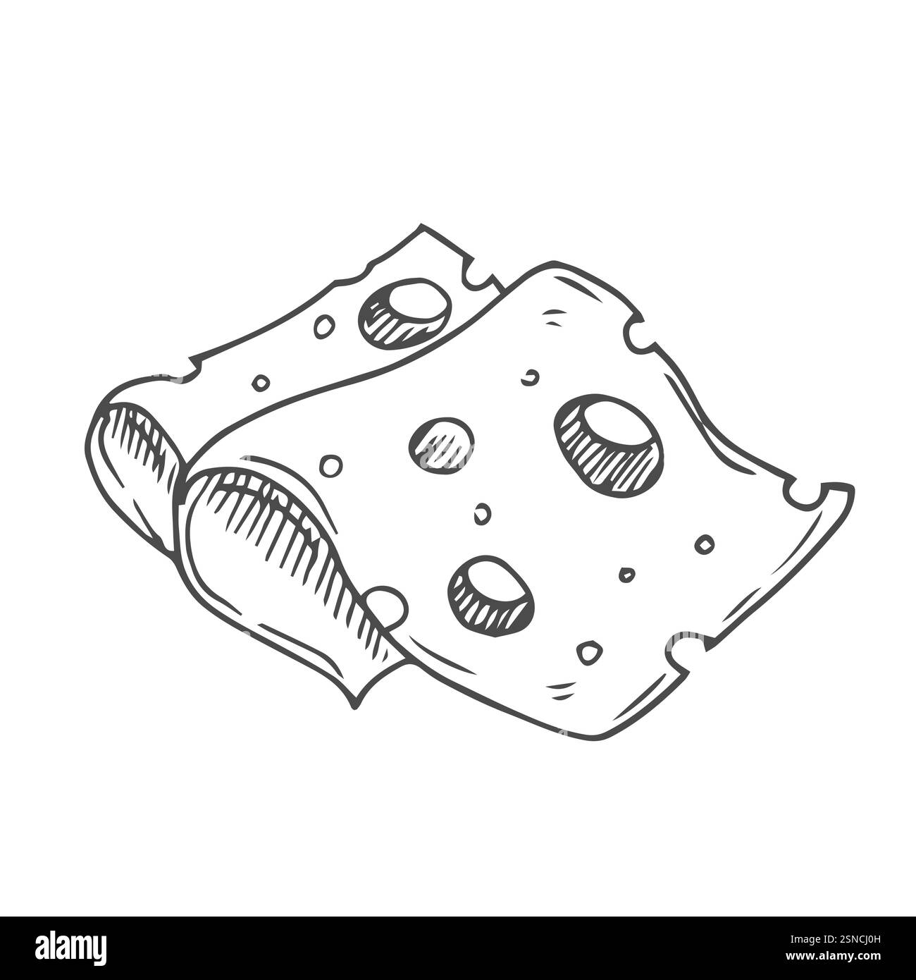 Cheese slices illustration, drawing, engraving ink line art Stock ...