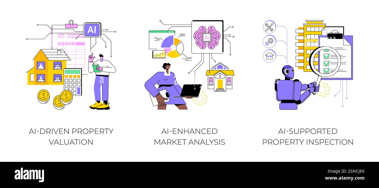 AI Technology in Real Estate abstract concept vector illustrations ...