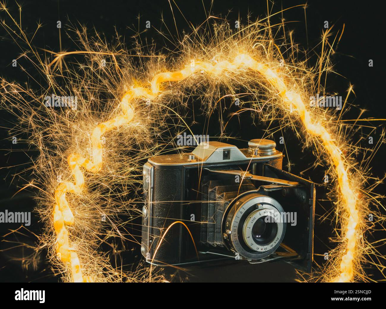 1950s Old Camera with Sparks Stock Photo - Alamy