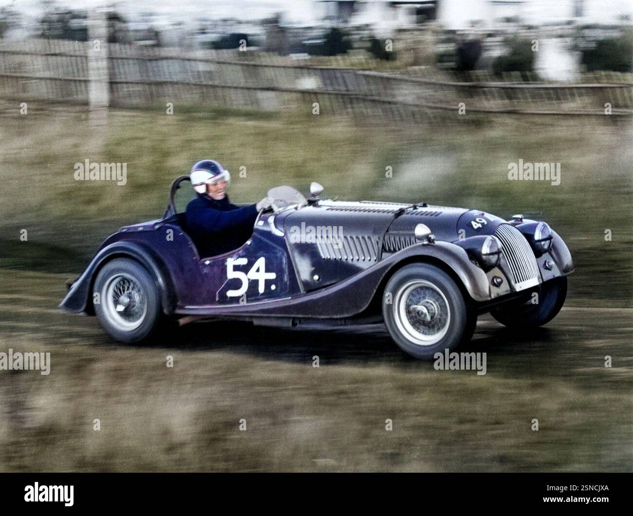 Morgan sports car racing at Loton Park Hill Climb 1967 Stock Photo - Alamy