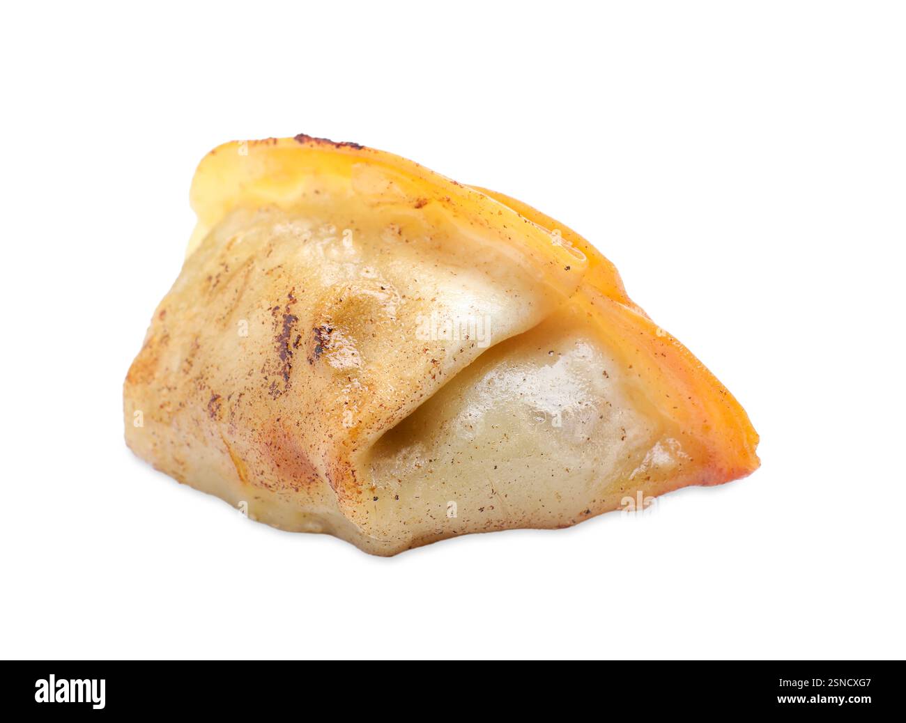 One fried gyoza dumpling isolated on white Stock Photo - Alamy
