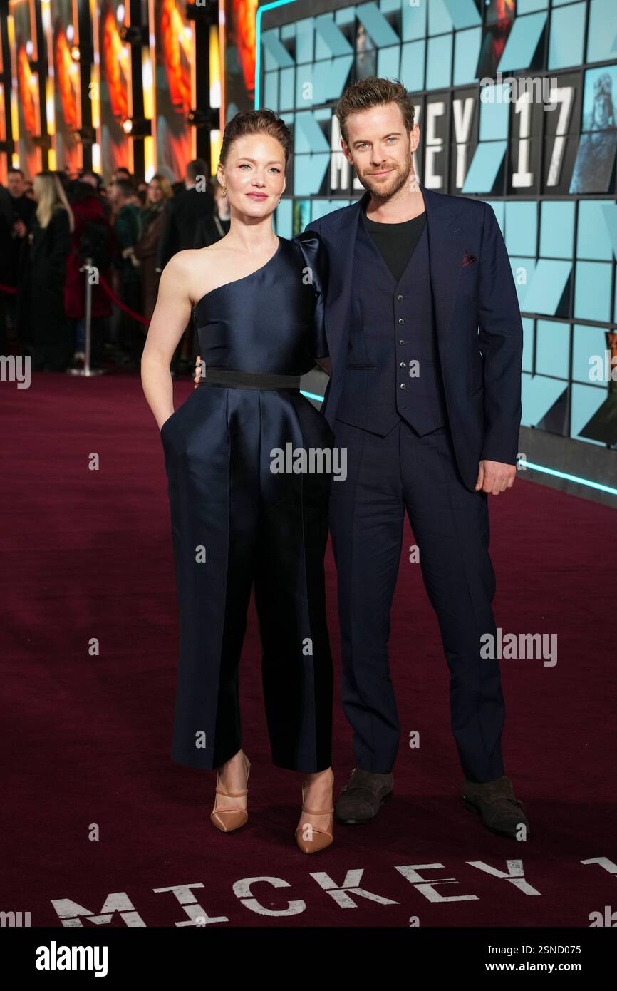 Holliday Grainger, left, and Harry Treadaway pose for photographers ...