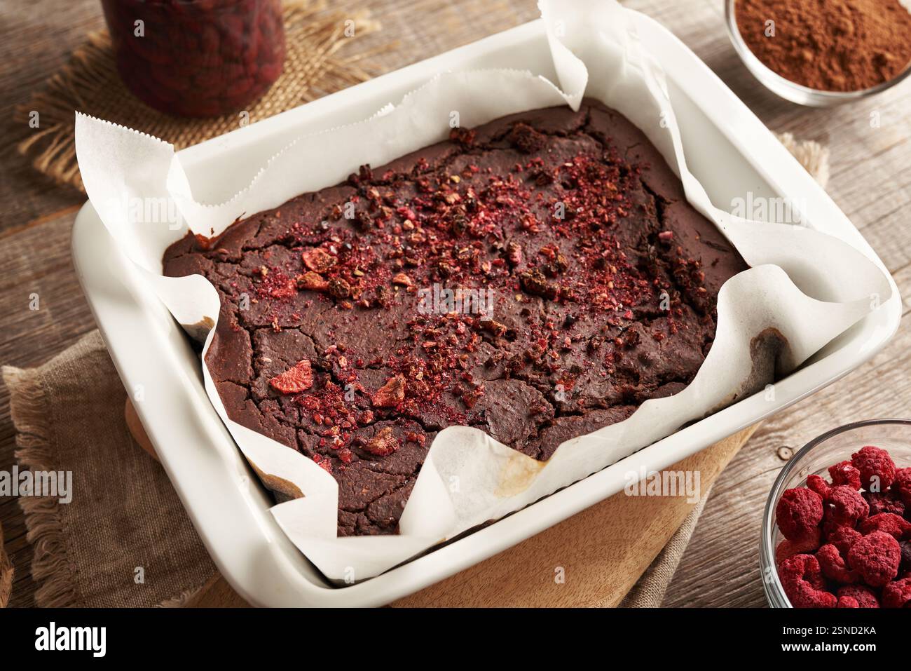 Homemade gluten-free brownies made with red kidney beans, oat flakes ...