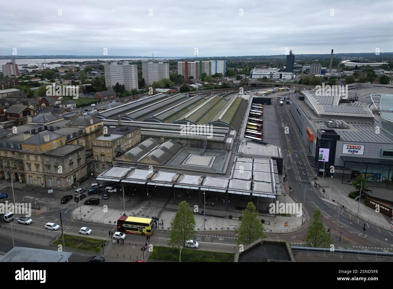 aerial view of Paragon station, Hull interchange, transport Hub ...
